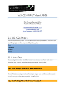 Materi 11. Input Dan Label Dalam W3 Framework - Repository